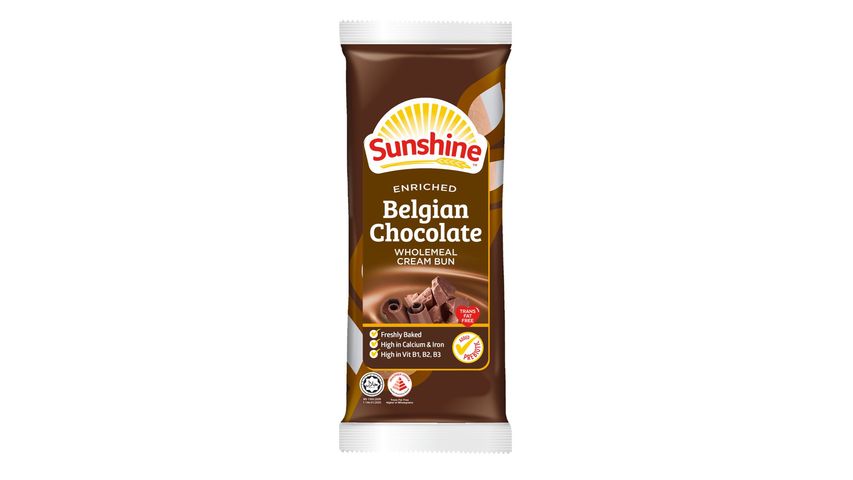 Sunshine Enriched Belgian Chocolate Wholemeal Cream Bun 65g delivery ...
