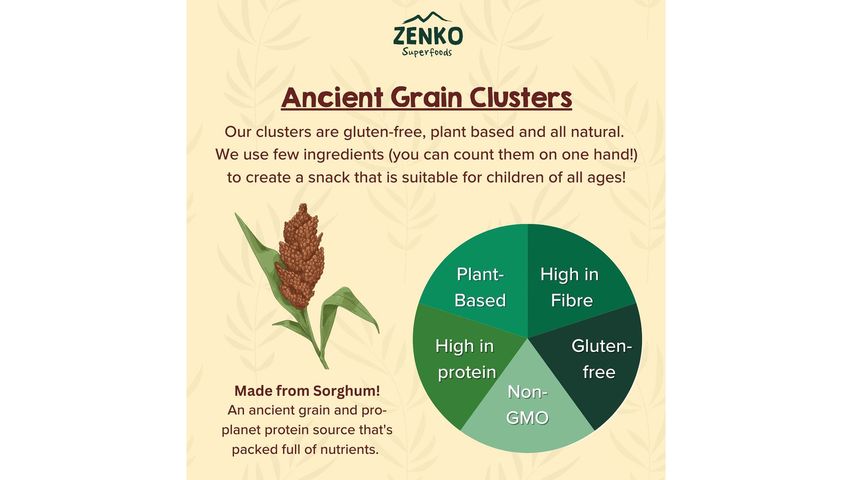Zenko Superfoods Ancient Grain Clusters Dark Chocolate Popcorn 35g ...