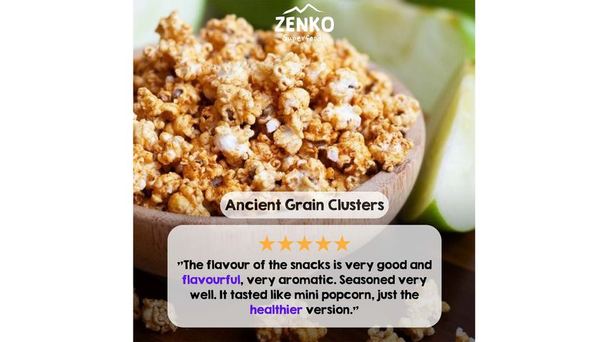 Zenko Superfoods Ancient Grain Clusters Dark Chocolate Popcorn 35g ...