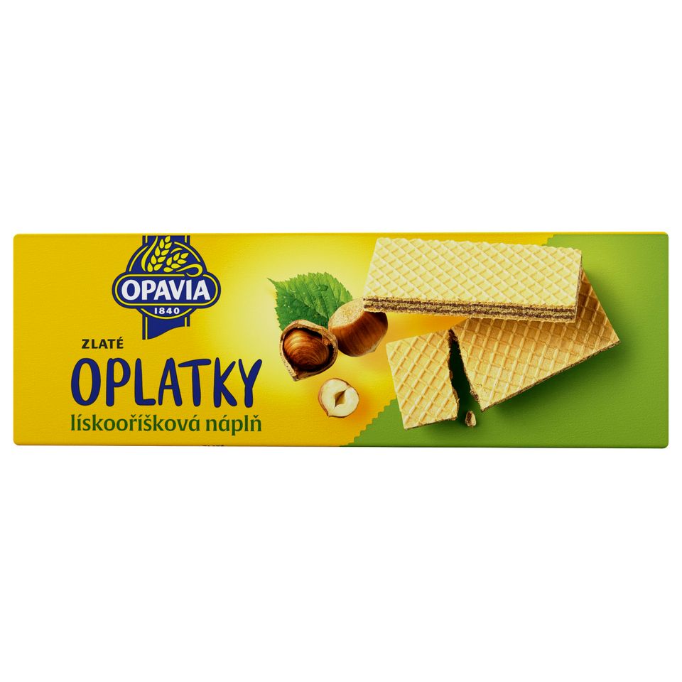 Opavia Zlaté Oplatky lískooříšková náplň | 146 g - foodora.cz rozvoz