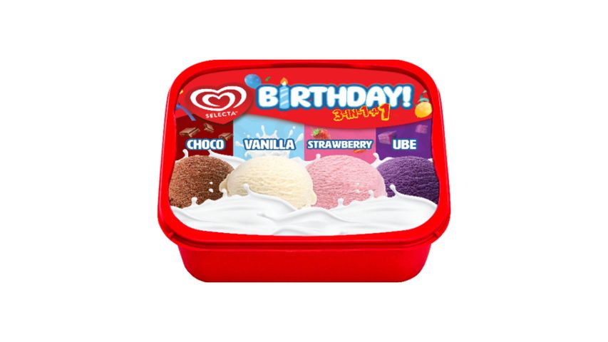 Selecta Birthday! 3-in-1+1 Choco Vanilla Strawberry Ube 1.3L delivery ...