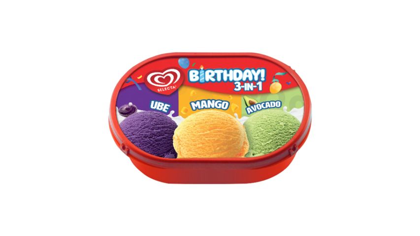 Selecta Birthday! 3-in-1 Ube Mango Avocado Ice Cream 750ml delivery in ...