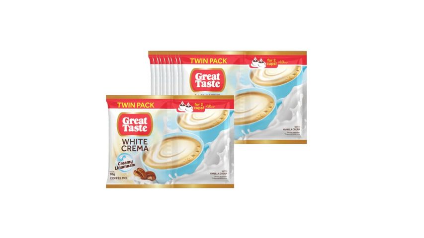 Great Taste 3-in-1 White Crema Twin Pack 10 x 50g delivery in the ...
