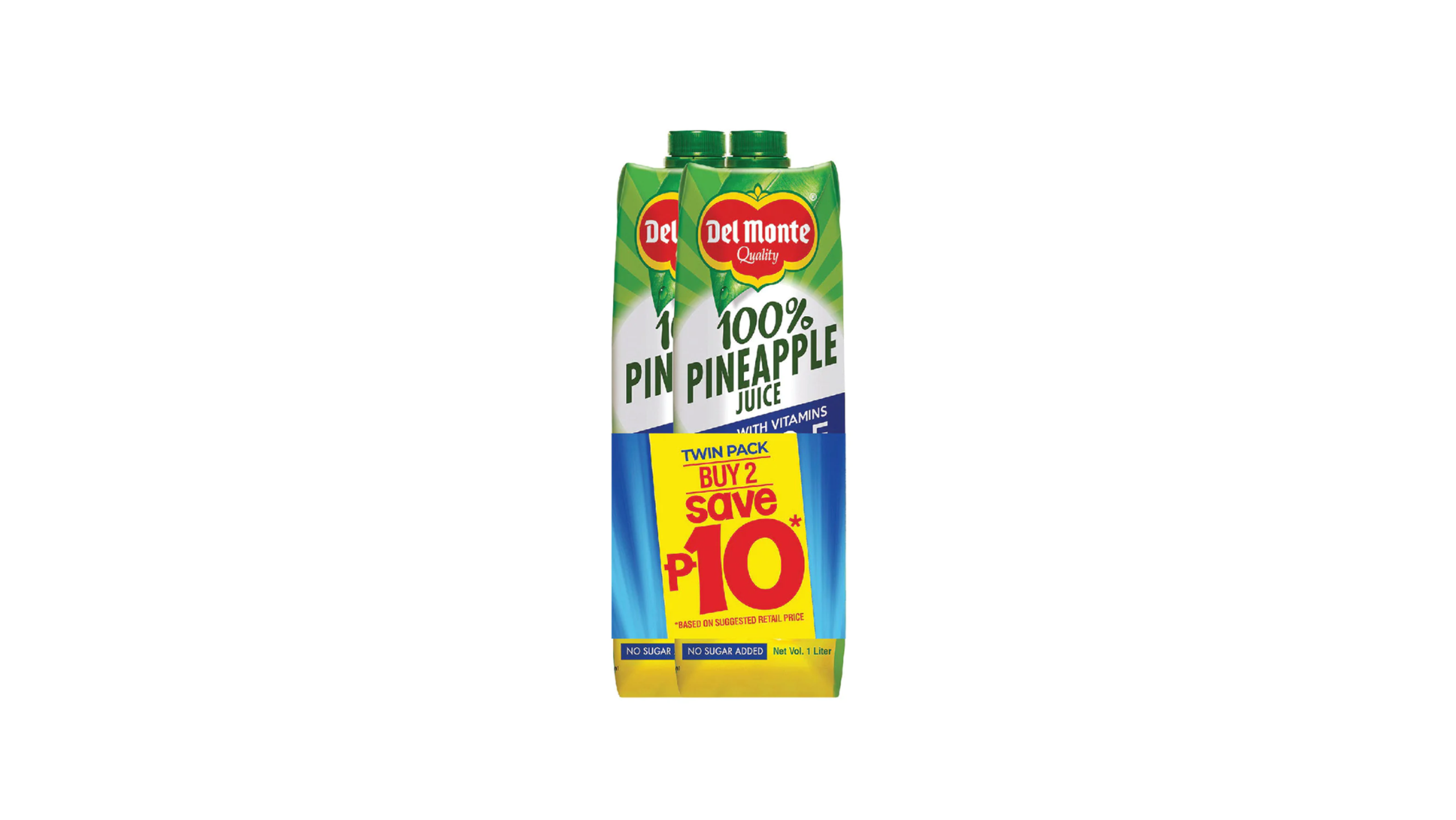 Del Monte 100% Pineapple Juice with ACE Tetra Twin Pack 1L delivery in ...