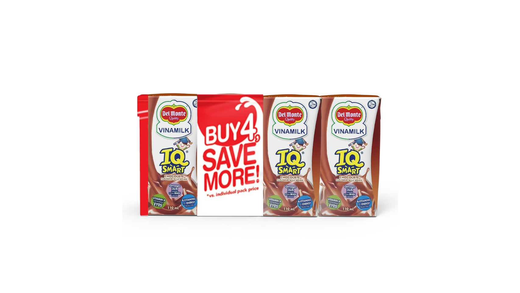 Del Monte Vinamilk IQ Smart Chocolate Saver 4 Pieces x 110ml delivery ...