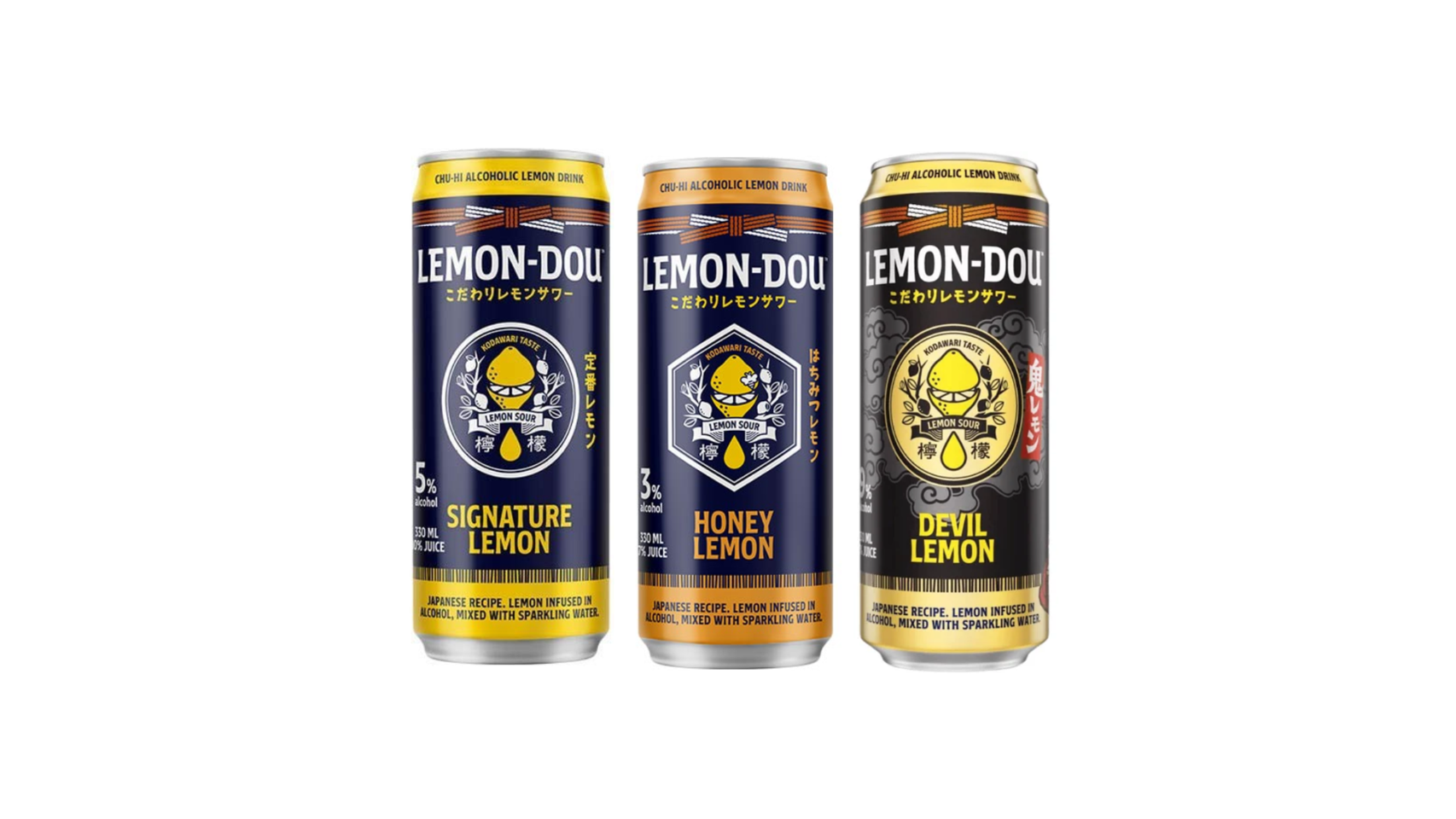 Lemon Dou Signature 330mL + Lemon Dou Honey 330mL + Lemon Dou Devil ...