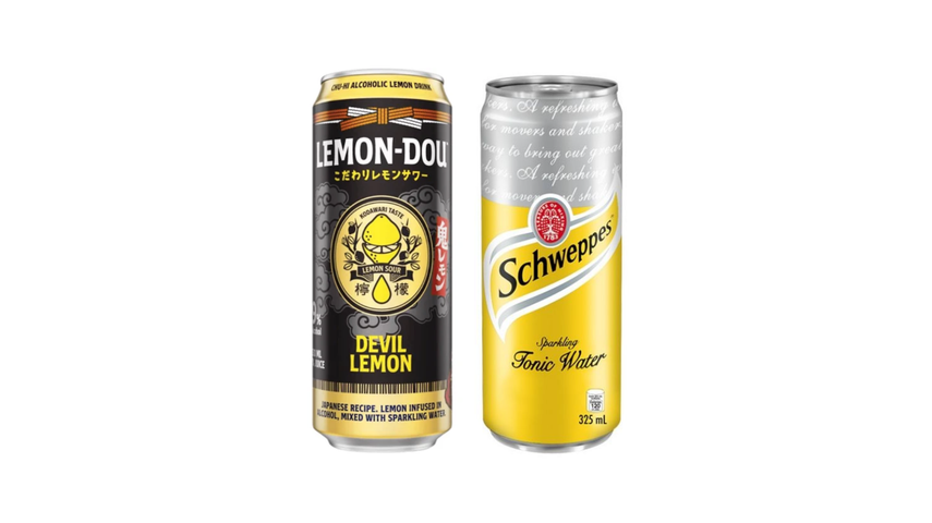 Lemon Dou Devil Lemon and Schweppes Tonic Water delivery in the ...