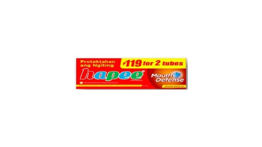 Hapee Toothpaste Double Pack 140ml x 2 delivery in the Philippines ...