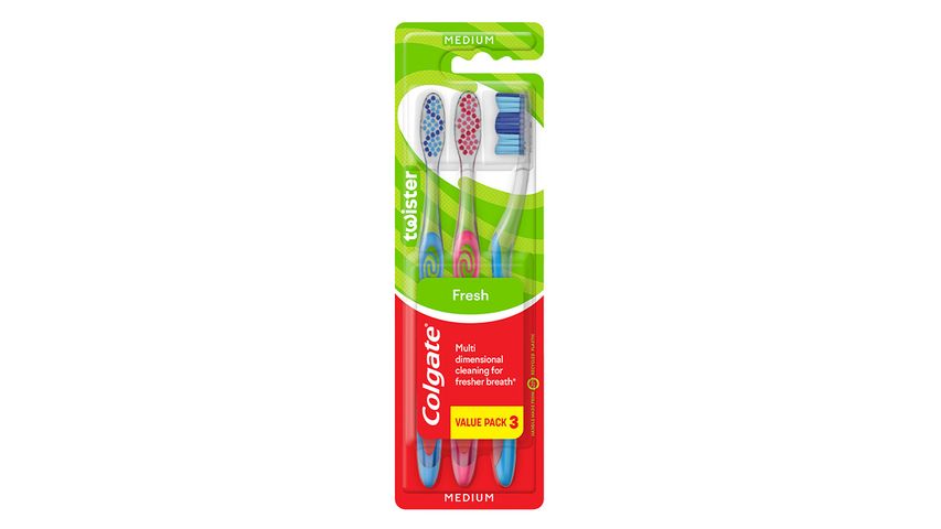 Colgate Twister Fresh Toothbrush 3pk w/ cap (Medium) delivery in the ...