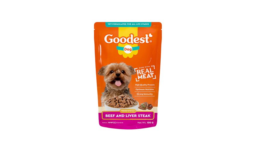 Goodest Dog Beef and Liver Steak Wet Dog Food Pouch 130g delivery in ...