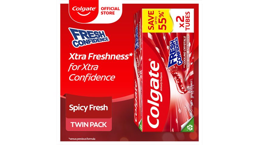 Colgate Fresh Confidence Spicy Fresh Toothpaste for Fresh Breath 120g ...