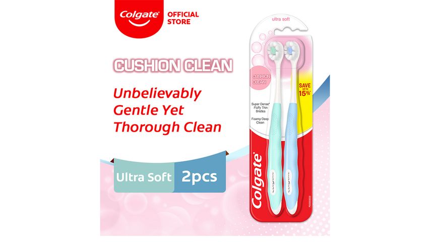 Colgate Cushion Clean Ultra Soft Toothbrush Twin Pack delivery in the ...