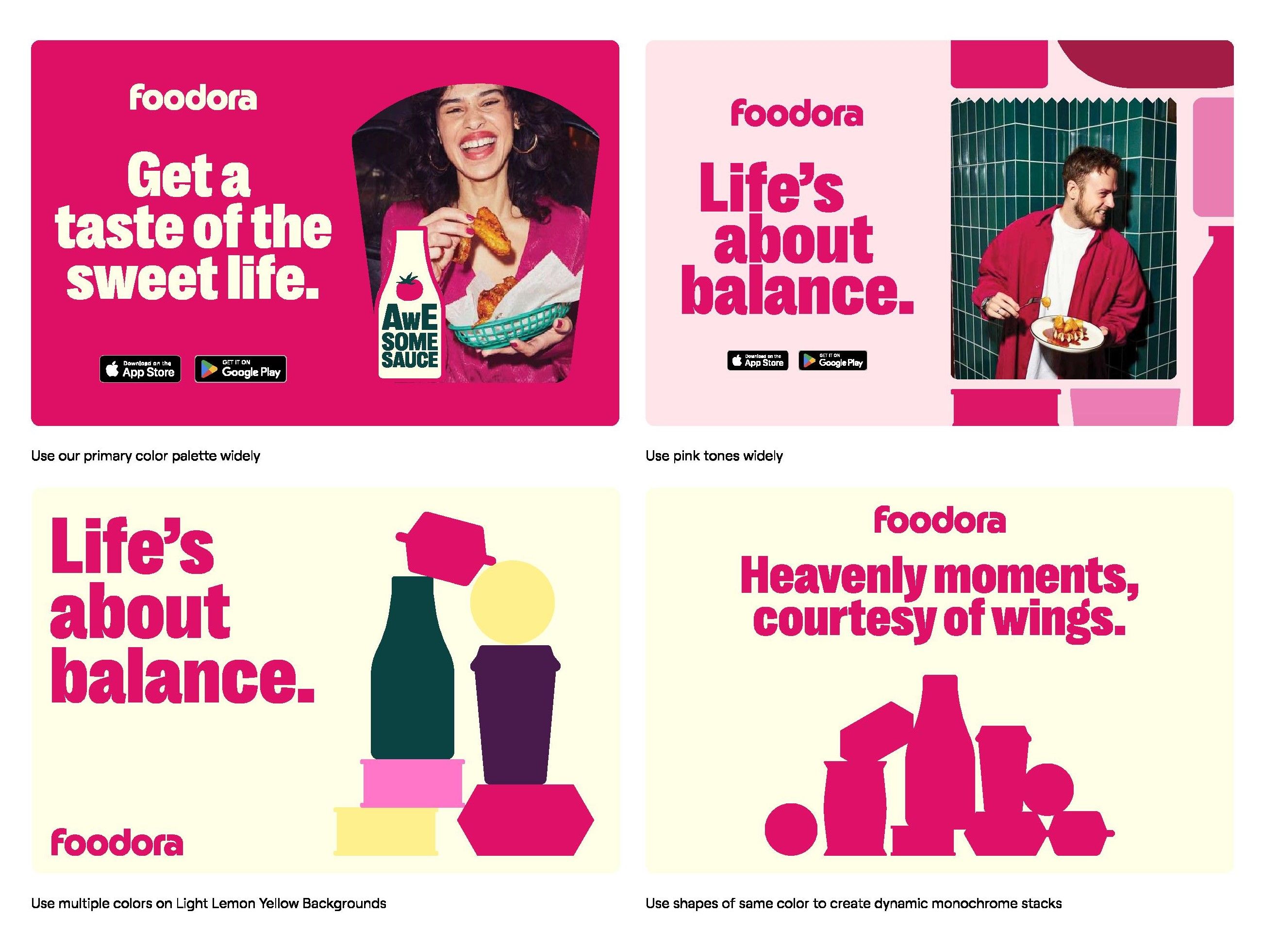 foodora hivatalos logó variációi