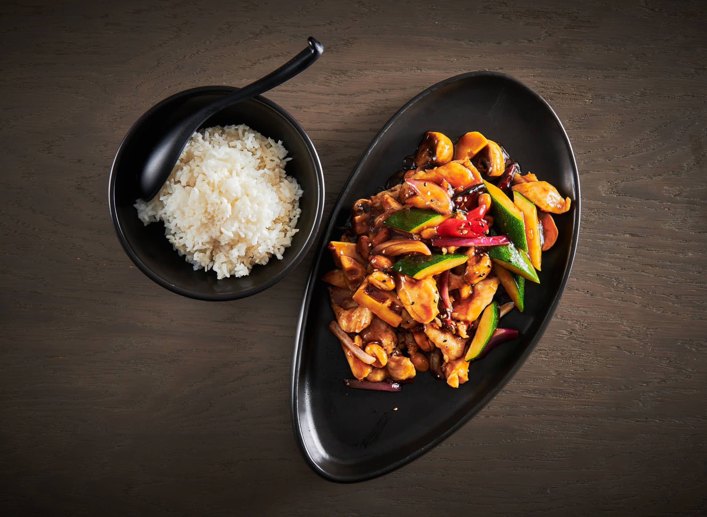 Autentisk Kinesisk Ris Orange Chicken Kinesisk Apelsin Kyckling