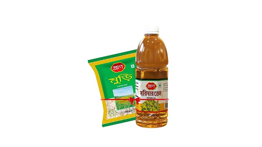Pran Mustard Oil 500ml + Pran Puffed Rice (Muri) 500g (Combo Pack ...