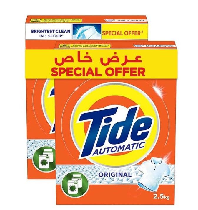Buy Tide Automatic Antibacterial Detergent Powder, 2x2.5kg Online in ...