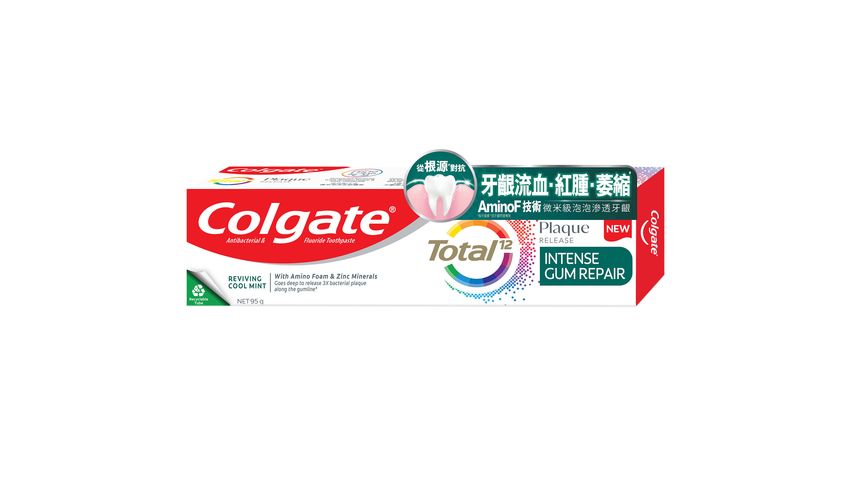 Colgate Total Plaque Intense Gum Repair Toothpaste - Cool Mint Flavour ...