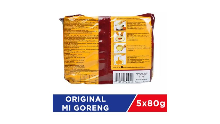 Ibumie Always Original Mi Goreng Instant Noodle 5s x 80g delivery near you in Singapore | foodpanda