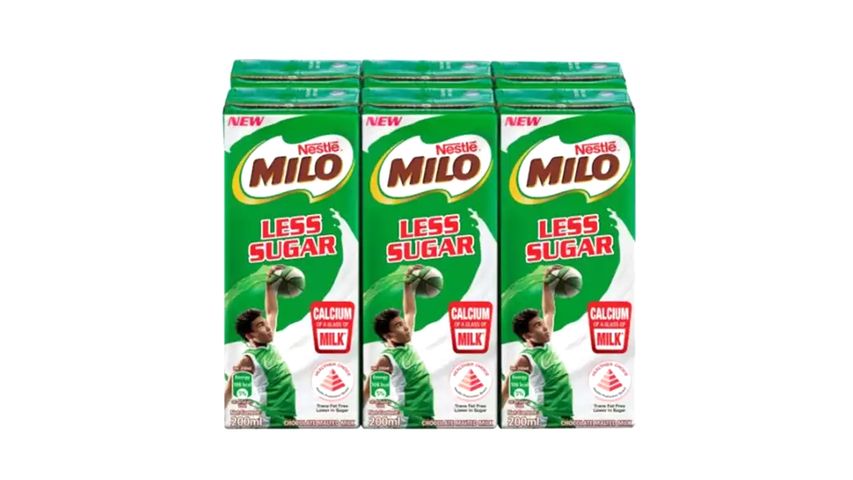 Milo UHT 50% Less Sugar Chocolate Malted Milk Pack 6s x 200ml delivery ...
