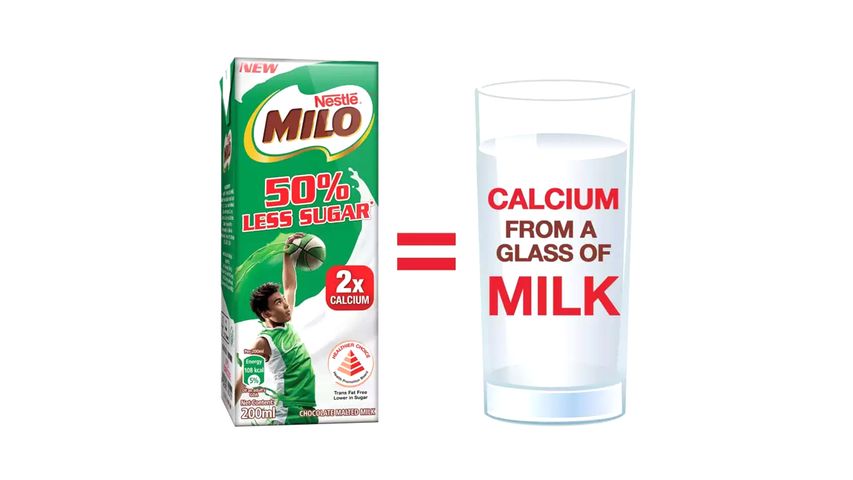 Milo UHT 50% Less Sugar Chocolate Malted Milk Pack 6s x 200ml delivery ...