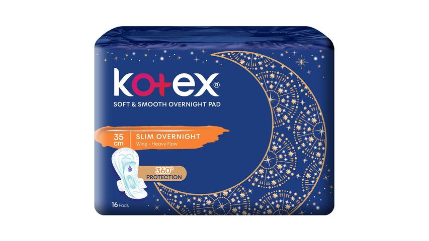 Kotex Soft & Smooth Slim Overnight Wing Sanitary Pads 35cm 16s delivery ...