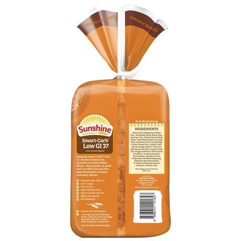 Sunshine Smart-Carb Low GI 37 Low Sugar Bread 360g delivery near you in ...