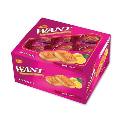 Buy Want Biscuits Sandwich Lemon 24 x 45 g Online in Kuwait | Talabat ...