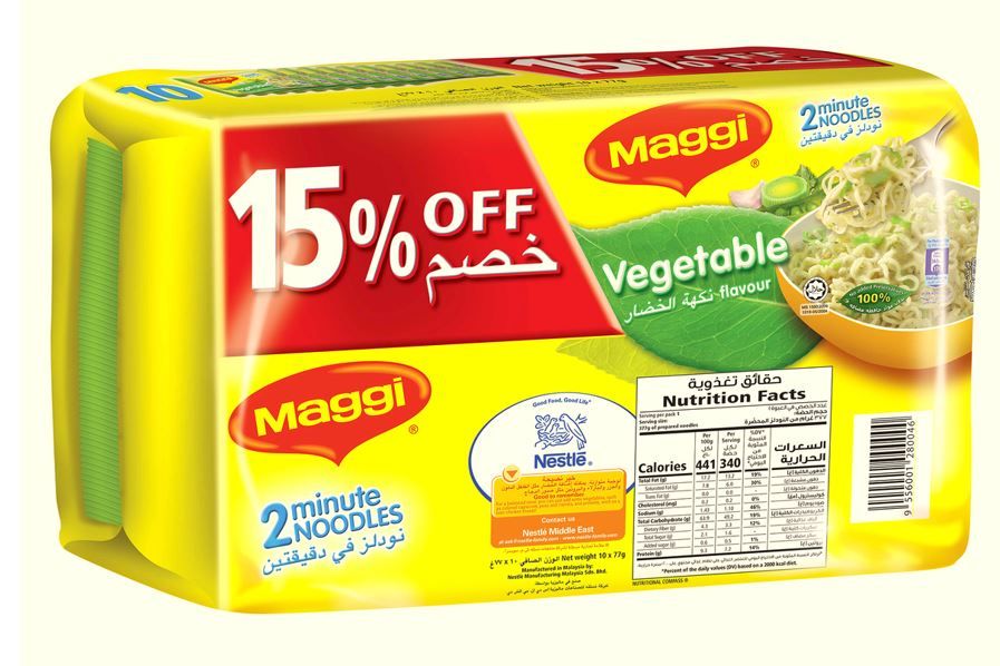 Buy Maggi 2-Minute Vegetable 77 x 10 Pcs Online in UAE | Talabat UAE