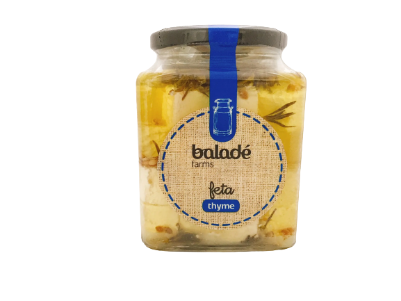 Buy Balade Feta Cheese Thyme and Olive Oil in Glass Jar, 500g Online in ...