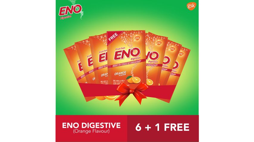 (Buy 6 Get 1 Free) Eno Digestive Fruit Salt Orange Flavour 20g delivery ...