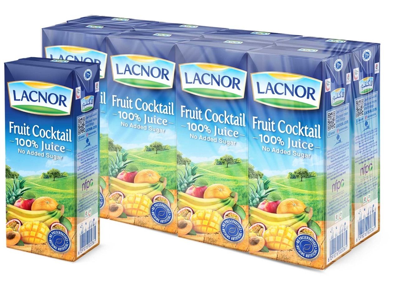 Buy Lacnor Fruit Cocktail 100% Juice 180 ml x 8 Pcs Online in UAE ...