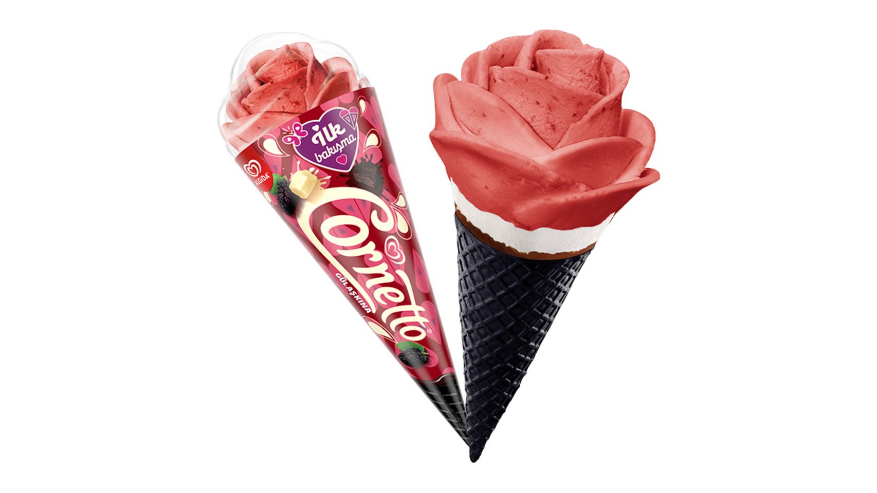 Algida Cornetto Rose Karadut 130 ml - yemeksepeti.com
