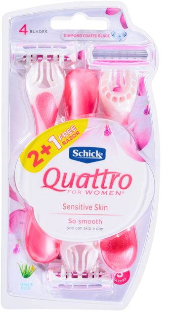 Buy Schick Quattro Razor For Women 2+1 Free Online in Kuwait | Talabat ...