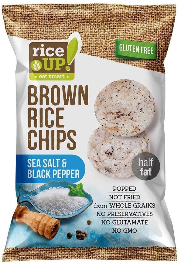 Buy Rice Up Whole Grain Rice Chips Salt & Pepper 60 g Online in Bahrain ...