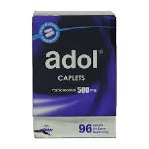 Buy Adol Paracetamol 500 Mg Caplets, 96 Pieces Online in Kuwait ...