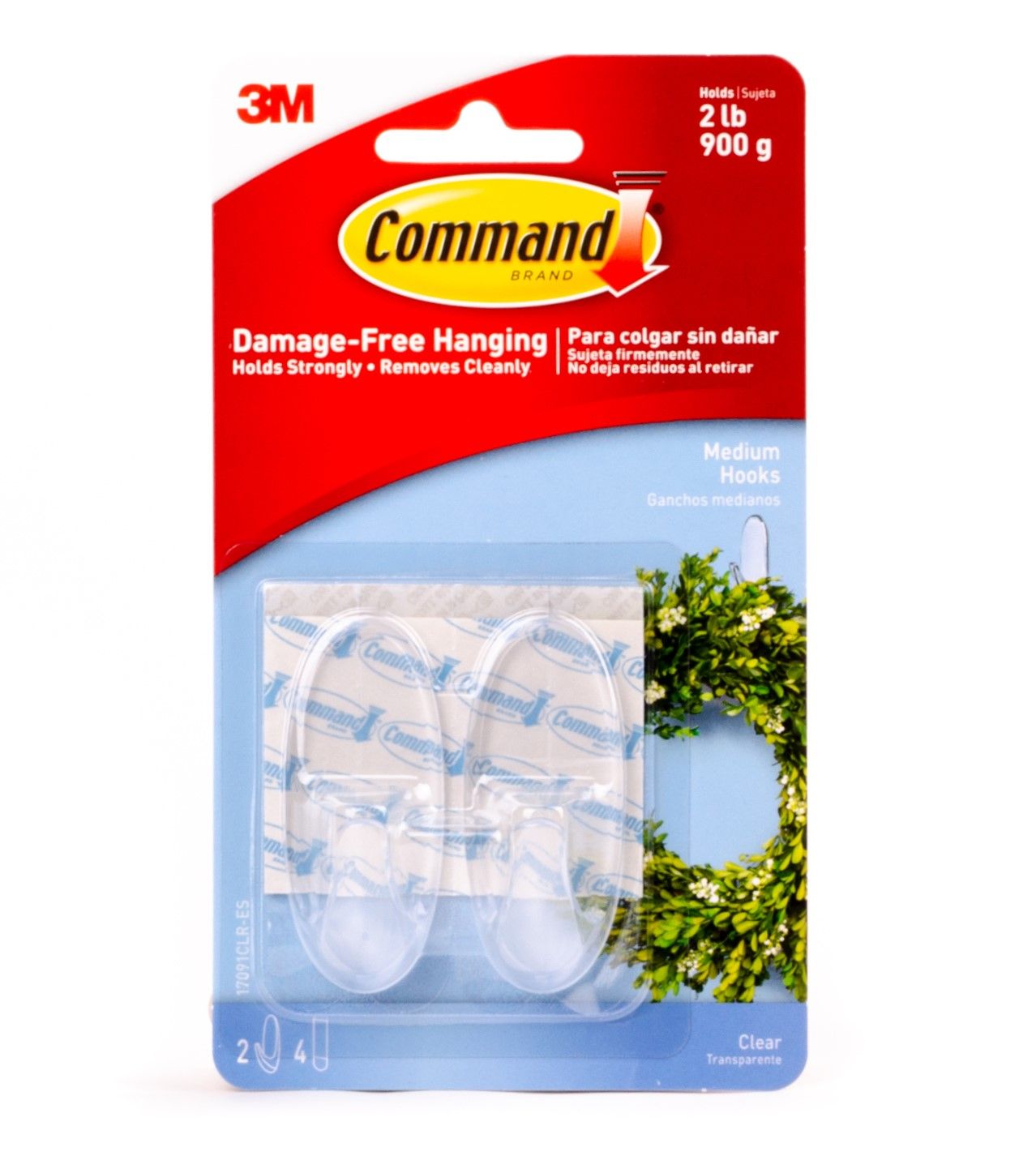 Buy 3M Command Hooks with StripS Medium/Clear - Holds 900 g 2 Hooks & 4 ... Buy 3M Command Hooks with StripS Medium/Clear - Holds 900 g 2 Hooks & 4 ...