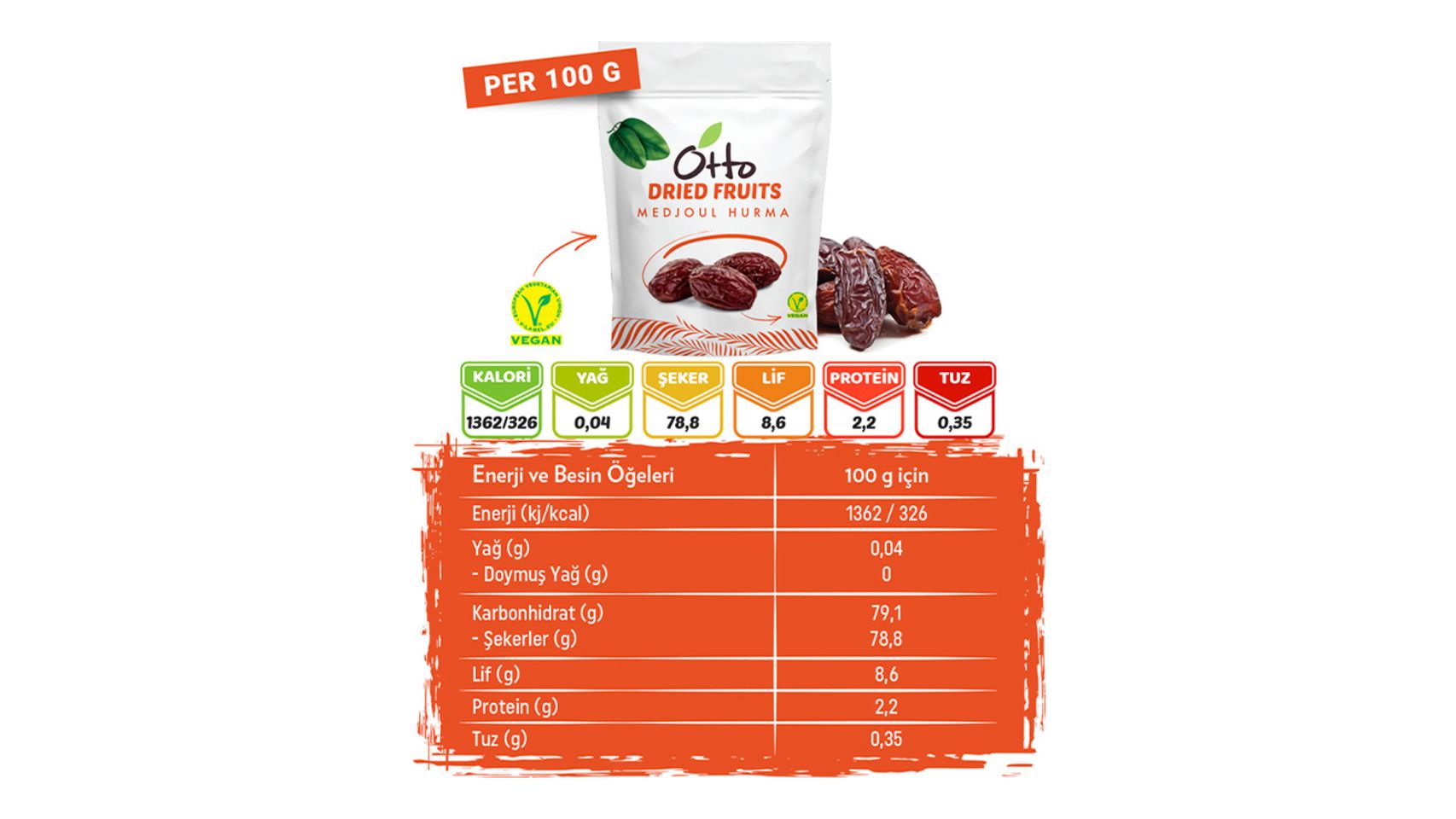 Otto Dried Fruits Medjoul Hurma 150 g - yemeksepeti.com