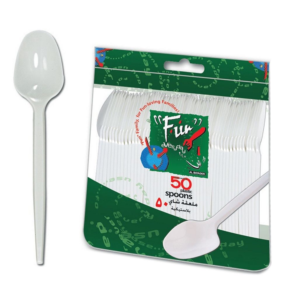 Buy Fun Everyday Disposable Plastic Spoon Set 6.5 inch White Pack of 50 ...