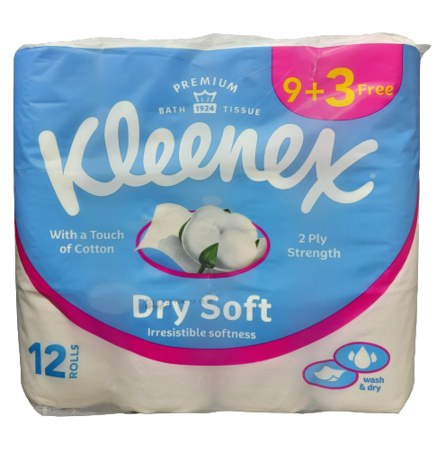Buy Kleenex Bathroom Tissue Dry Soft 12 Rolls (9 + 3 Free) Online in ...