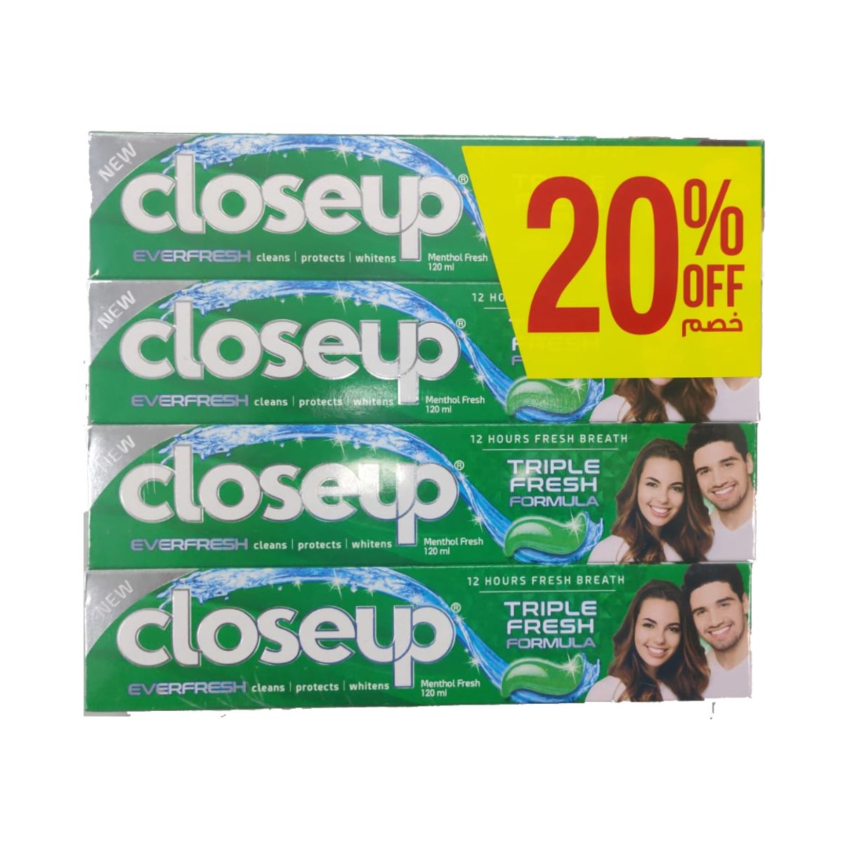 Buy Close Up Menthol Fresh Toothpaste 120 ml x 4 Pcs Online in Oman ...