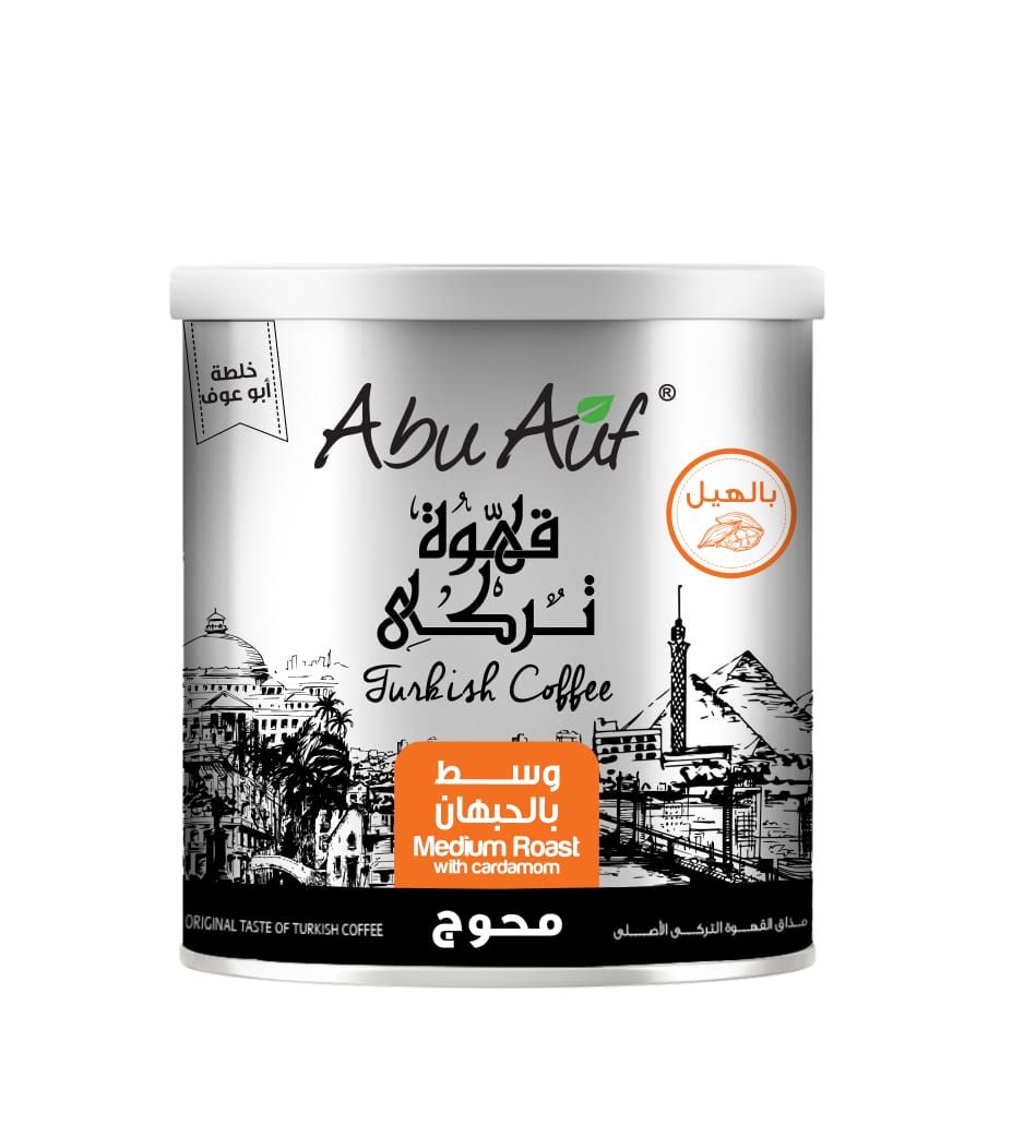 Buy Abu Auf Medium Roast with Cardamom Turkish Coffee Tin, 250g Online ...
