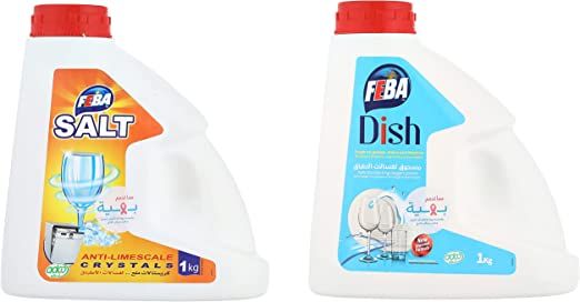 Buy Feba Dish Dishwasher Cleaning Powder 1 Kg + Feba Salt Dishwasher ...