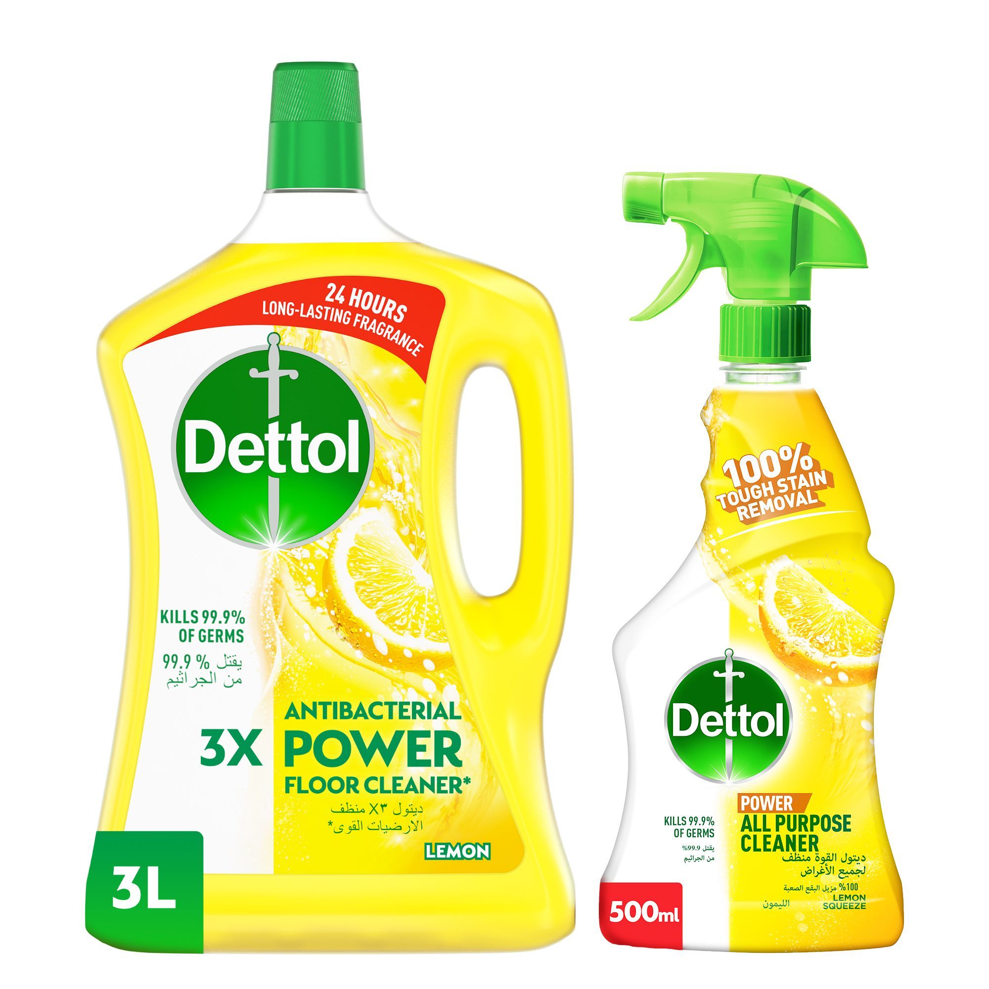 Buy Dettol Multi Purpose Cleaner Lemon 3 Ltrs + Trigger 500 ml Online ...