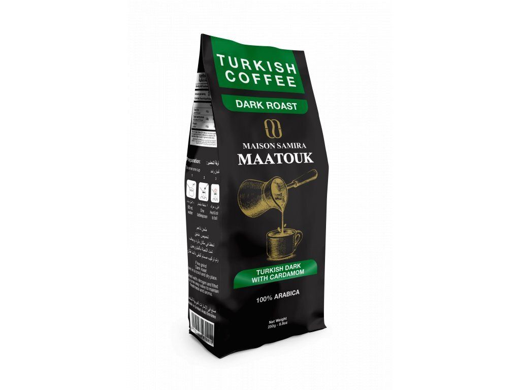 Buy Maatouk Turkish Coffee Dark Roast With Cardmom 250 g Online in Bahrain | Talabat Bahrain