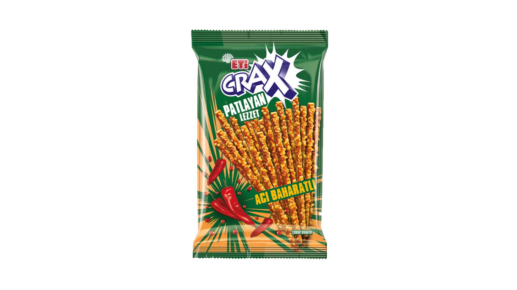 Eti Crax Patlayan Lezzet Acı Baharatlı Çubuk Kraker 50 g - yemeksepeti.com