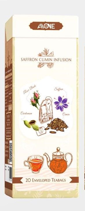 Buy All in One Saffron Cumin Infusion Tea Bags, 20 Pieces Online in ...