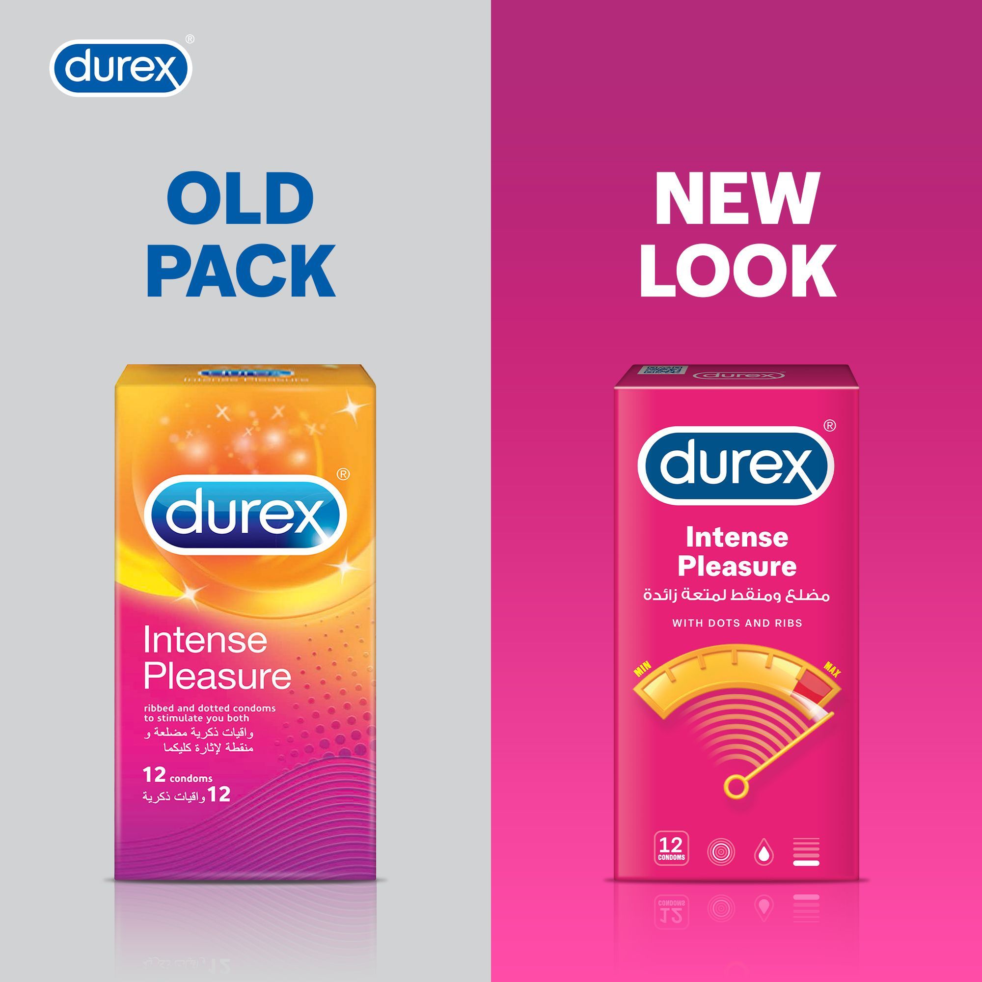 Buy Durex Intense Pleasure Me Ribbed and Dotted Condoms, 12 Pieces Online in Bahrain | Talabat ...