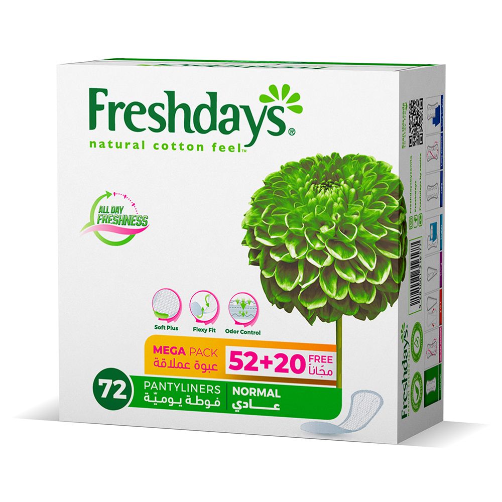 Buy Freshdays Pantyliner Daily Comfort Normal Pads, 72 Pieces Online in ...