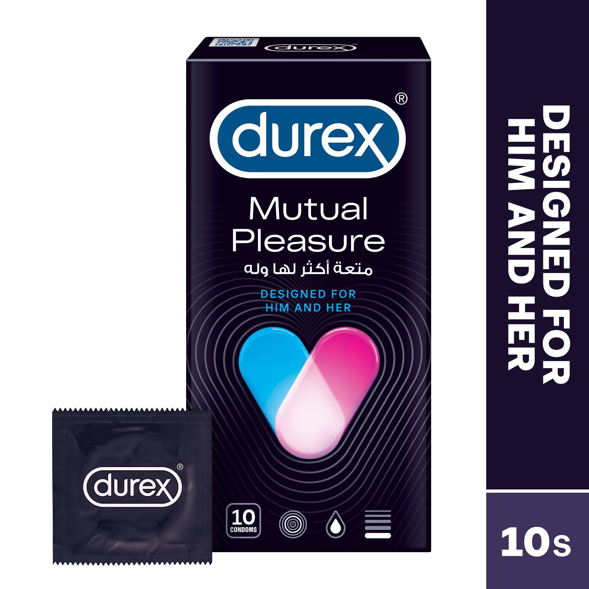 Buy Durex Mutual Pleasure Stimulating Condoms for Men, 10 Pieces Online ...