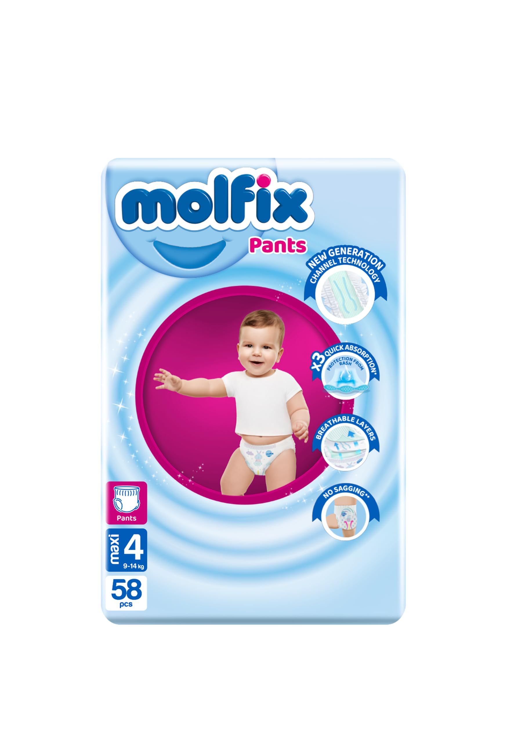 Buy Molfix Pants Diapers Jumbo Pack Maxi Size 4 58 Pieces Online in ...
